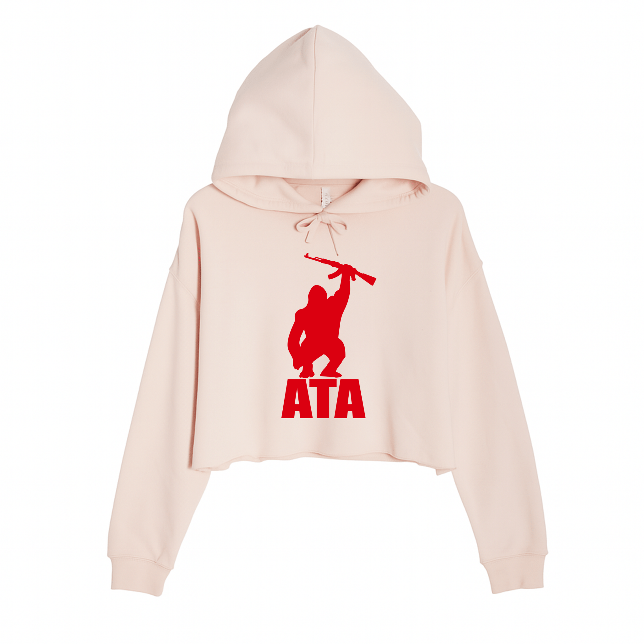 Women's | ATA Gorilla Logo | Crop Hoodie - Arm The Animals Clothing LLC ...